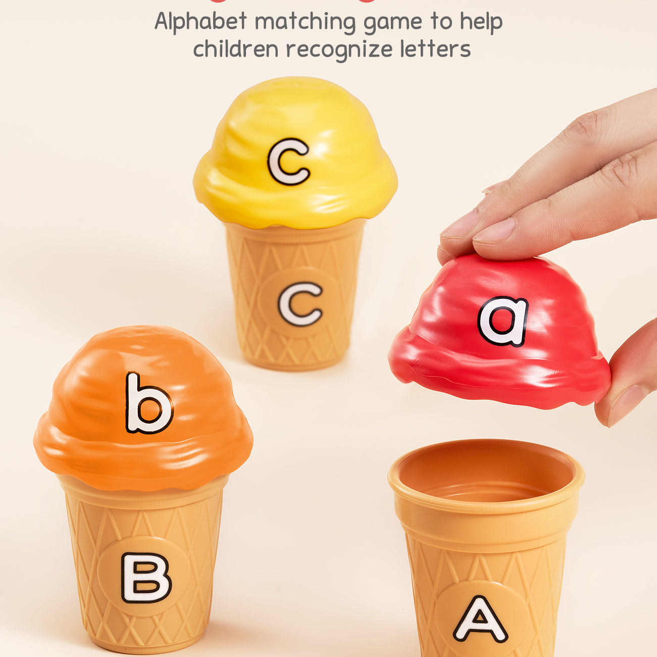Ice Cream Alphabet Learning Toys and Color Sorting Game Set for Toddle ...