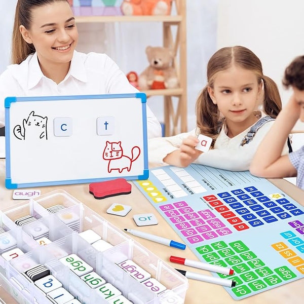 Phonics Magnetic Letter Tiles – 265 Alphabet Pieces for Word Building ...