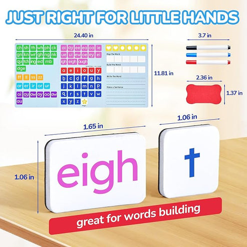 Phonics Magnetic Letter Tiles – 265 Alphabet Pieces for Word Building ...