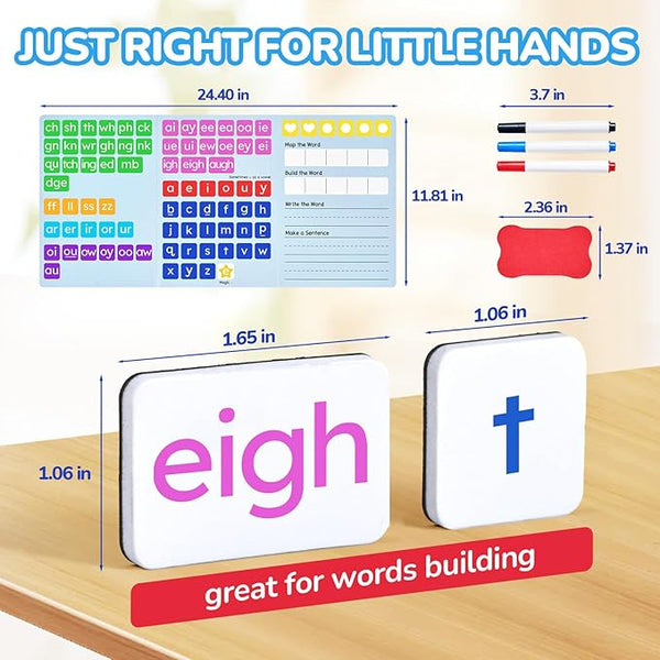 Phonics Magnetic Letter Tiles – 265 Alphabet Pieces for Word Building ...