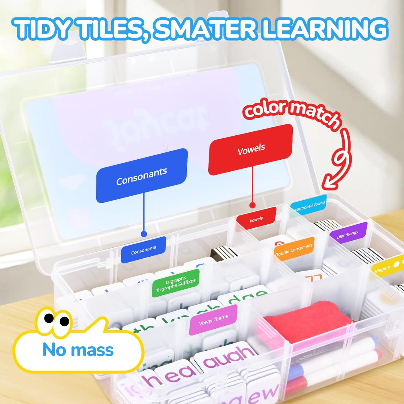 Phonics Magnetic Letter Tiles – 265 Alphabet Pieces for Word Building ...