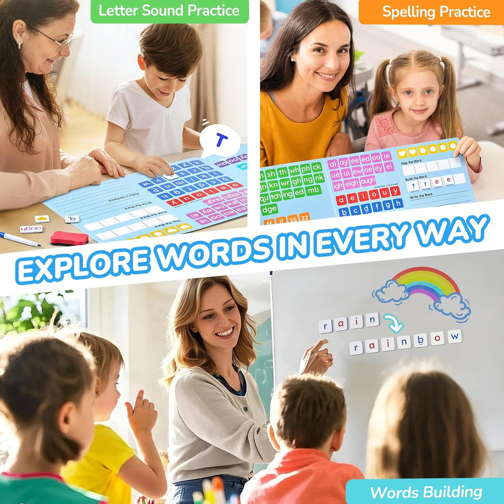 Phonics Magnetic Letter Tiles – 265 Alphabet Pieces for Word Building ...