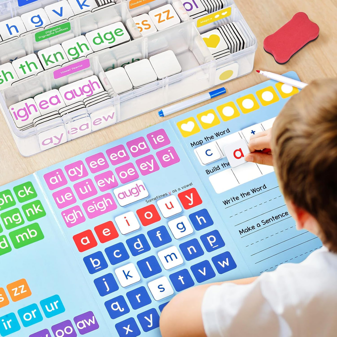 Phonics Magnetic Letter Tiles – 265 Alphabet Pieces for Word Building ...